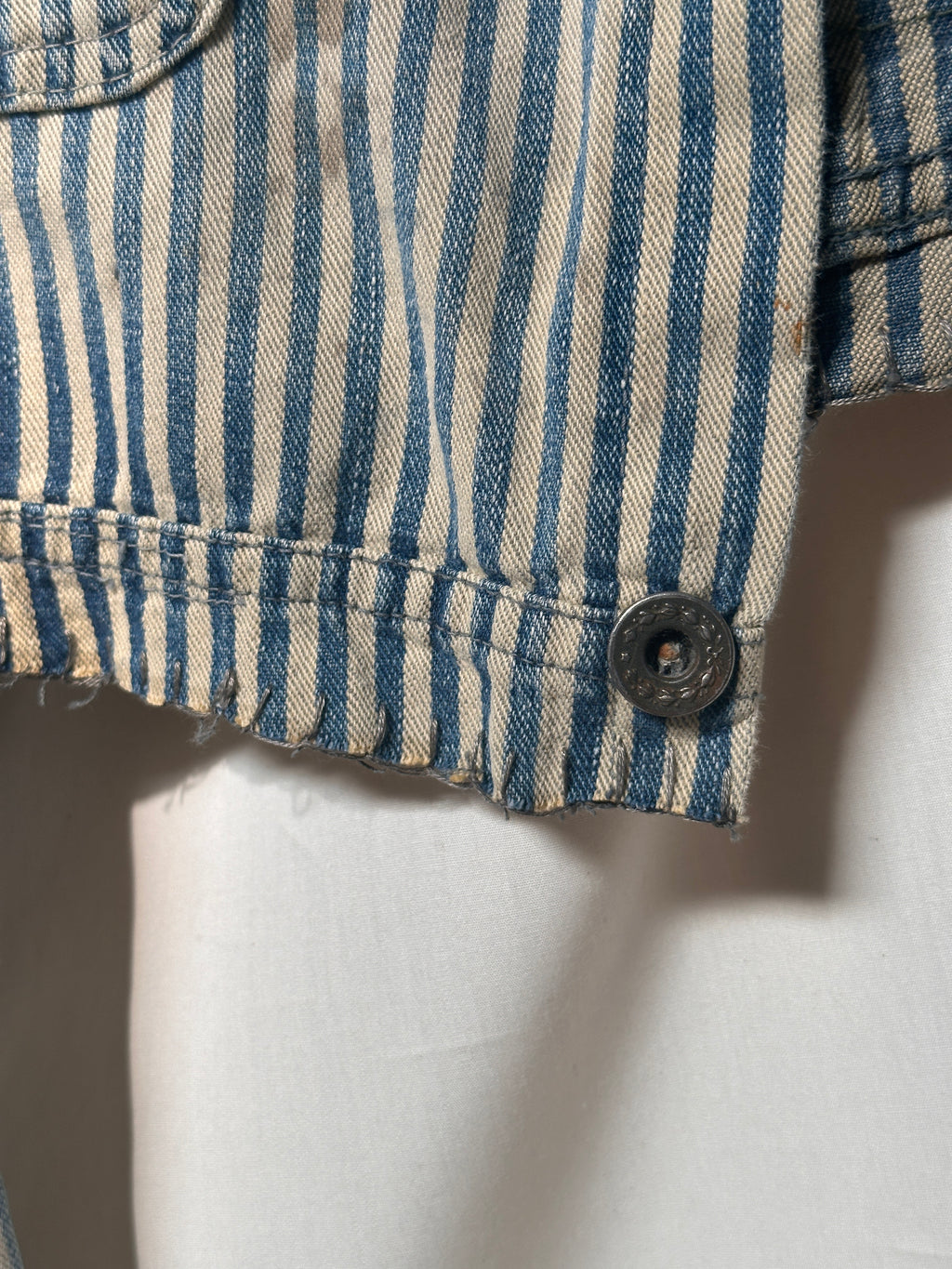 Vintage 1940’s Railroad Engineer Stripe Denim Jacket – Afterlife Boutique