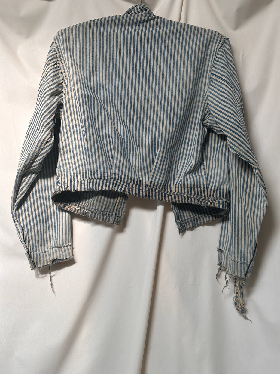 Vintage 1940’s Railroad Engineer Stripe Denim Jacket – Afterlife Boutique